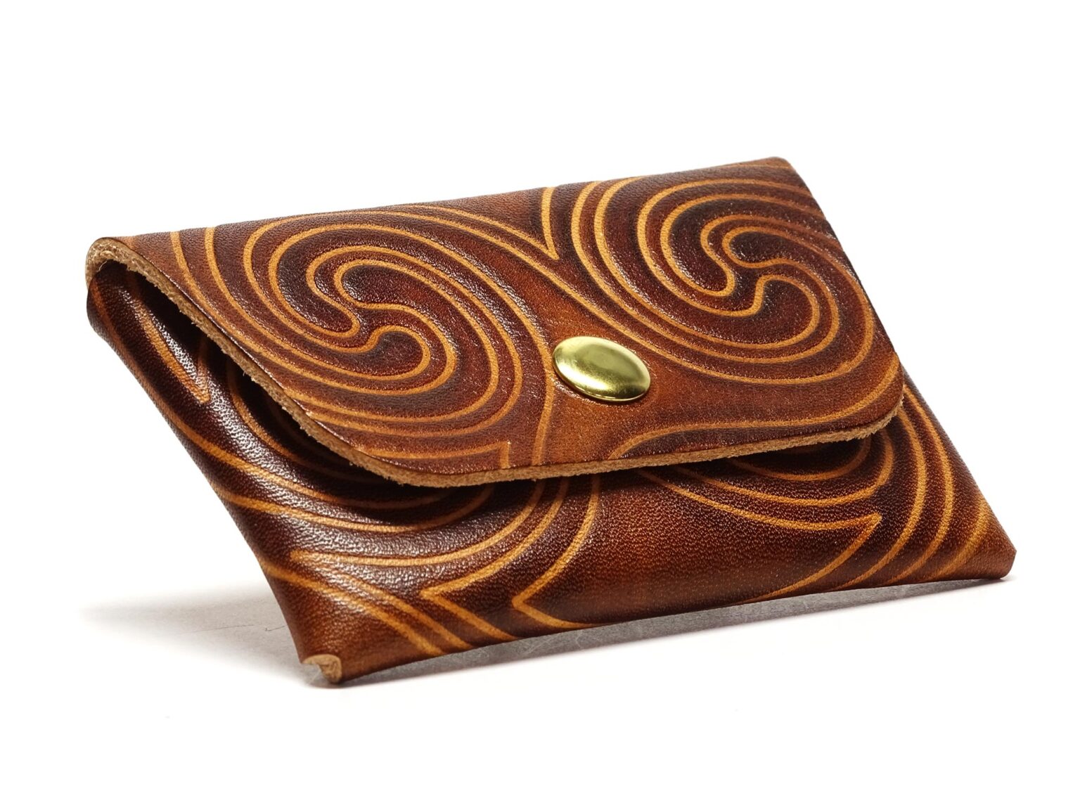 Karten Etui - Cards & Cash Swirl Dark - Lederbuch