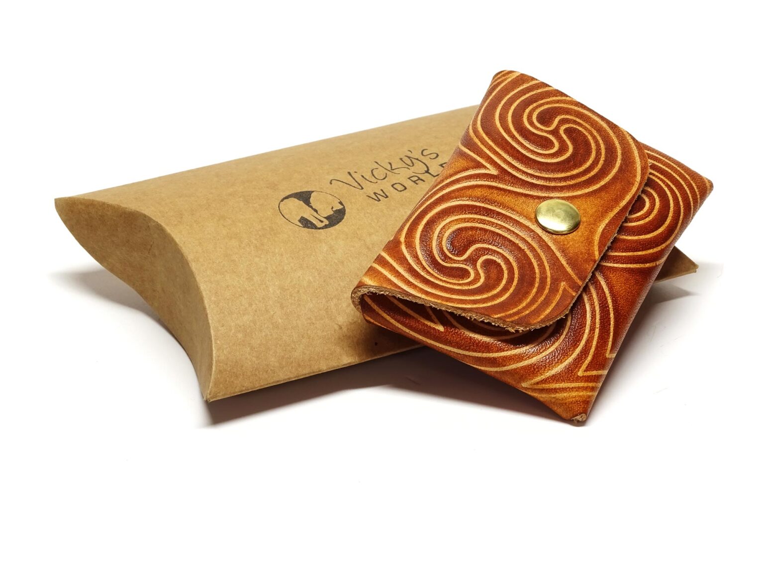 Karten Etui - Cards & Cash Swirl Light - Lederbuch